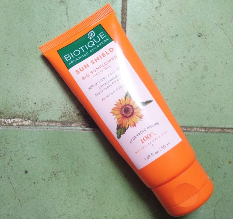 Biotique Bio Sunflower Matte Gel Sunscreen SPF 50 Review